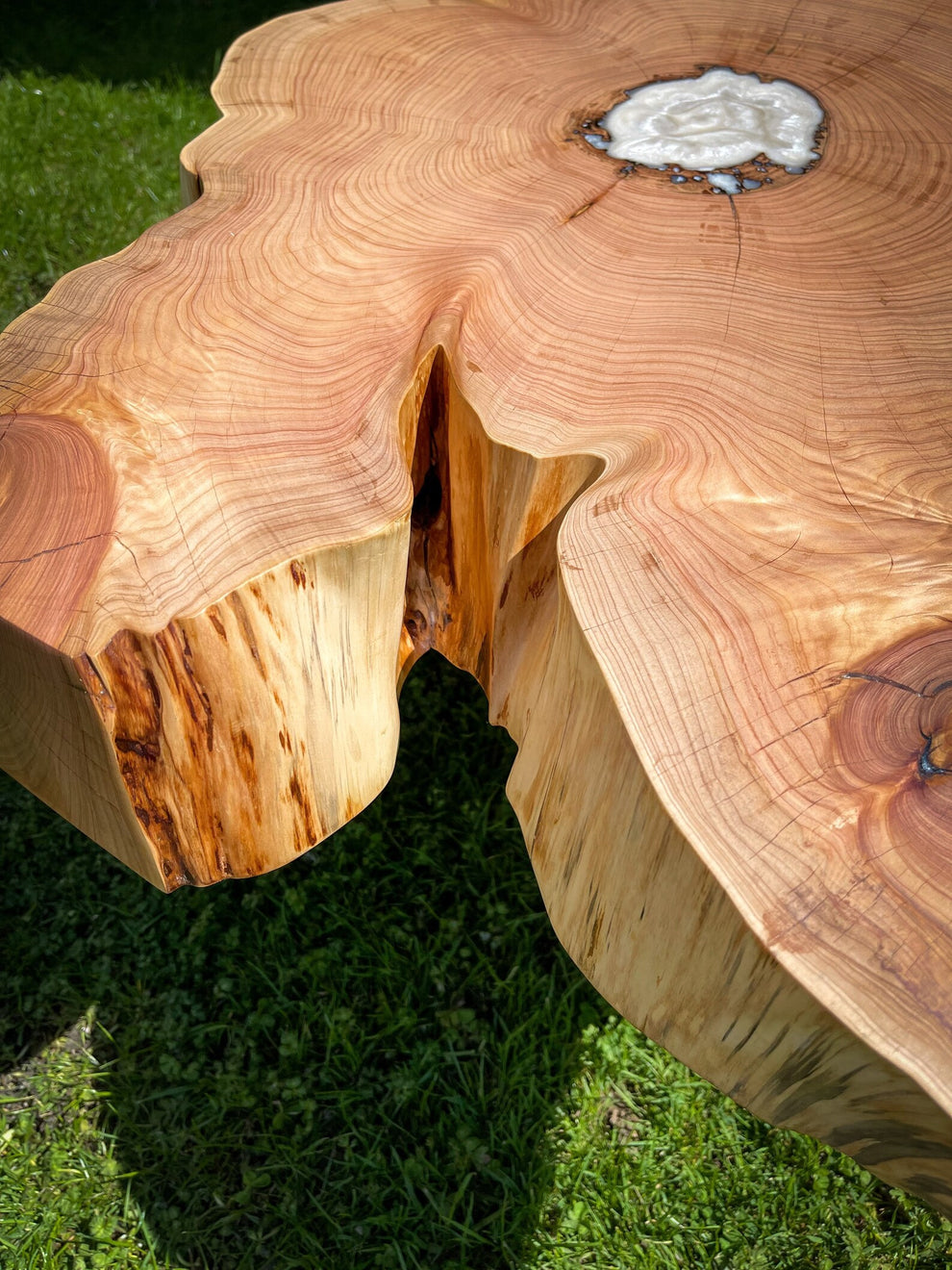 Cypress Cookie Coffee Table With Pearl Epoxy – orchardprojectco